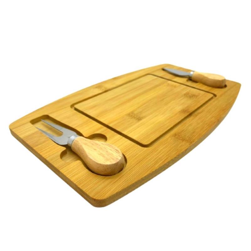 Conjunto p/queijo e frios inox c/tabua oval bambu - TOP RIO - Conjunto ...