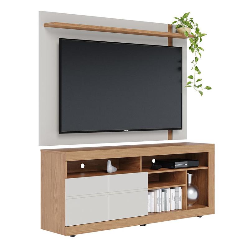 Conjunto Painel de Tv Lima + Bancada Rack Lilian para Sala de Estar Tv ...