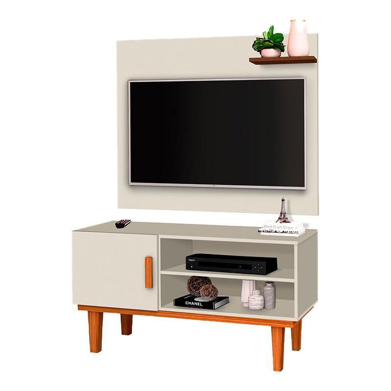 Conjunto Painel e Rack Denver Sala TV até 42 Polegadas - CARMOLAR MÓVEIS - Rack com Painel ...