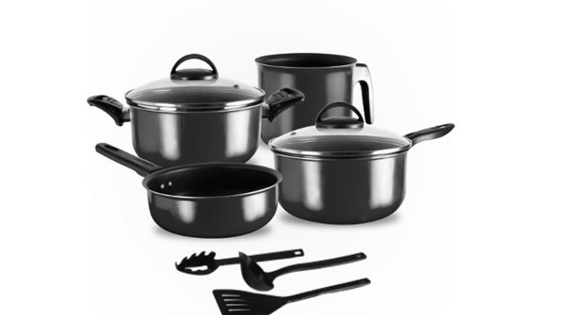 Conjunto Panelas Teflon 07 Peças Preto Antiaderente - Aluminio Marpal ...