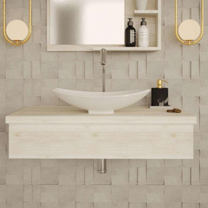 Conjunto para Banheiro Bancada com Cuba L45 Canoa City 800 Snow ...