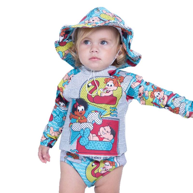 Conjunto Praia Bebê e Infantil Turma da Mônica Amizade Peixote Kids ...