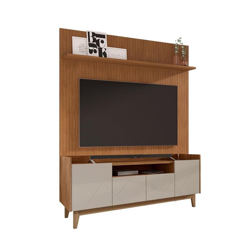 Conjunto Rack e Painel 60 Polegadas Dortmund Cedro Off White - Casa D ...