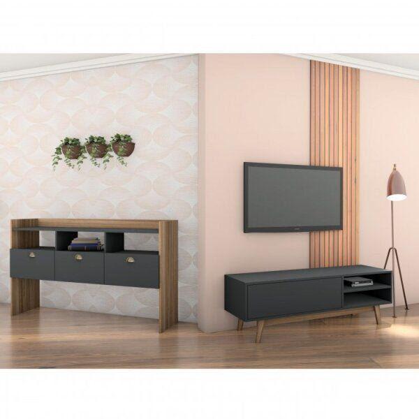 Conjunto Rack para TV até 48 Polegadas 1 Porta e Aparador 2 Portas 2 ...