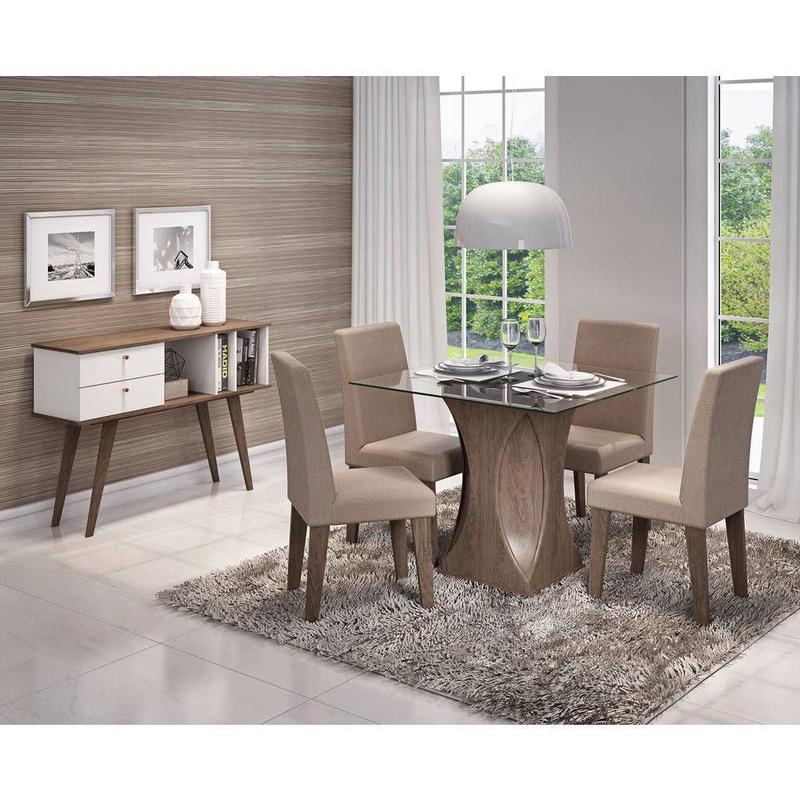 Conjunto Sala de Jantar Cimol Mesa Andréia com 4 Cadeiras Milena Marrocos/Pluma - Móveis para ...
