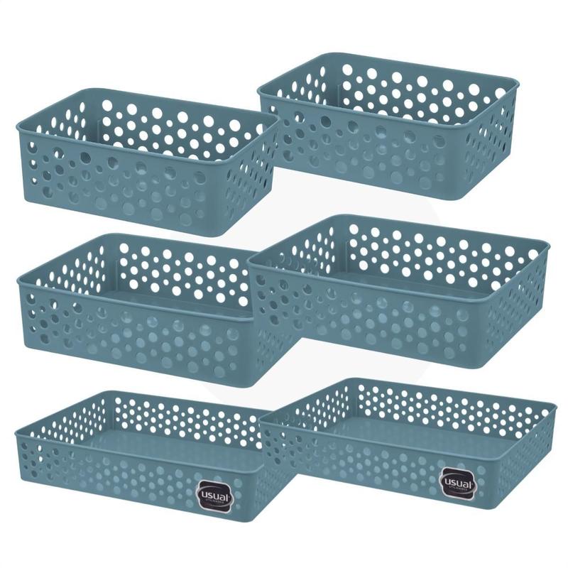 Conjunto seis cesto organizadores resistente vários tamanhos - Usual ...