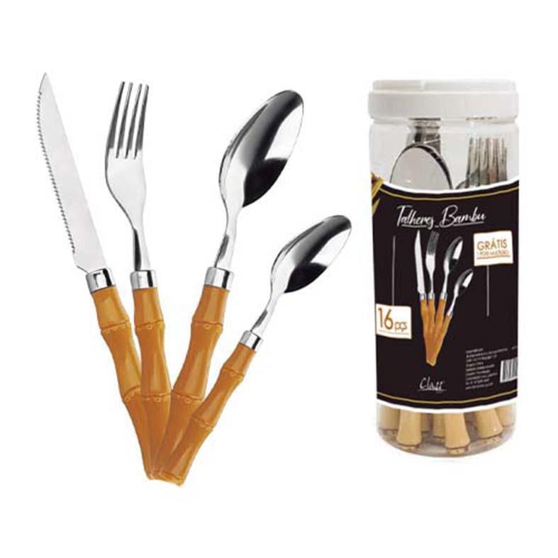 Conjunto Talheres Bambu 16 Peças - Class Home - Faqueiros - Magazine Luiza