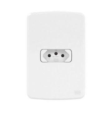 CONJUNTO TOMADA 2P+T 10A/250V 4x2 BRANCO COMPOSÉ - WEG - Espelho / Placa de Tomada e Interruptor ...