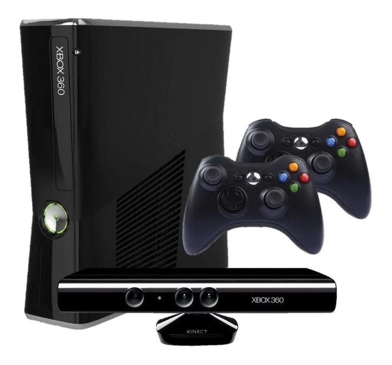 Console 360 Slim 250gb 2 Controles + Kinect e 3 Jogos Standard Cor Matte Black - Xbox 360 ...