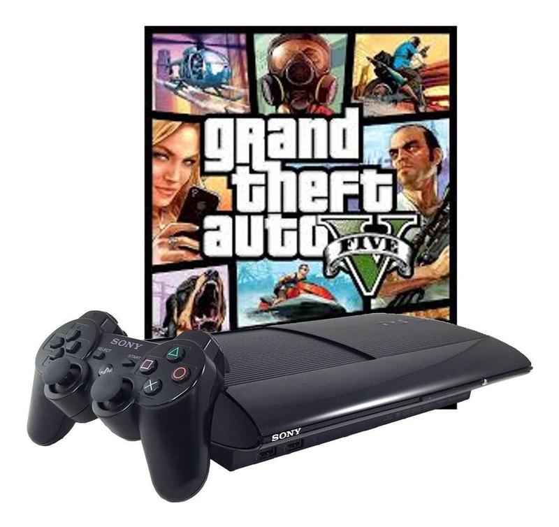 Console PS3 Super Slim 500gb Grand Theft Auto V Cor Charcoal Black ...