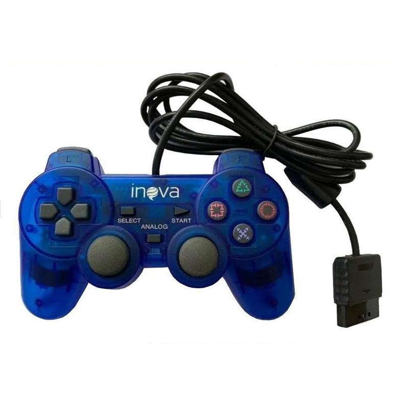 Controle Dualshock Compatvel com Ps1 e Ps2 Inova - Azul - Outros Games ...