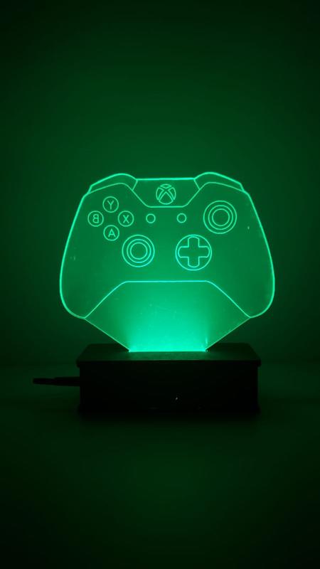 Controle Gamer Xbox Luminária led 16 cores Decoração Jogo - Avelar ...