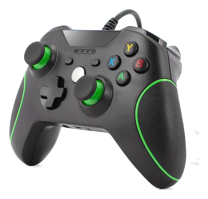 Controle Joystick Compatível Com Video Game Xbox One Pc Gamer Com Fio ...