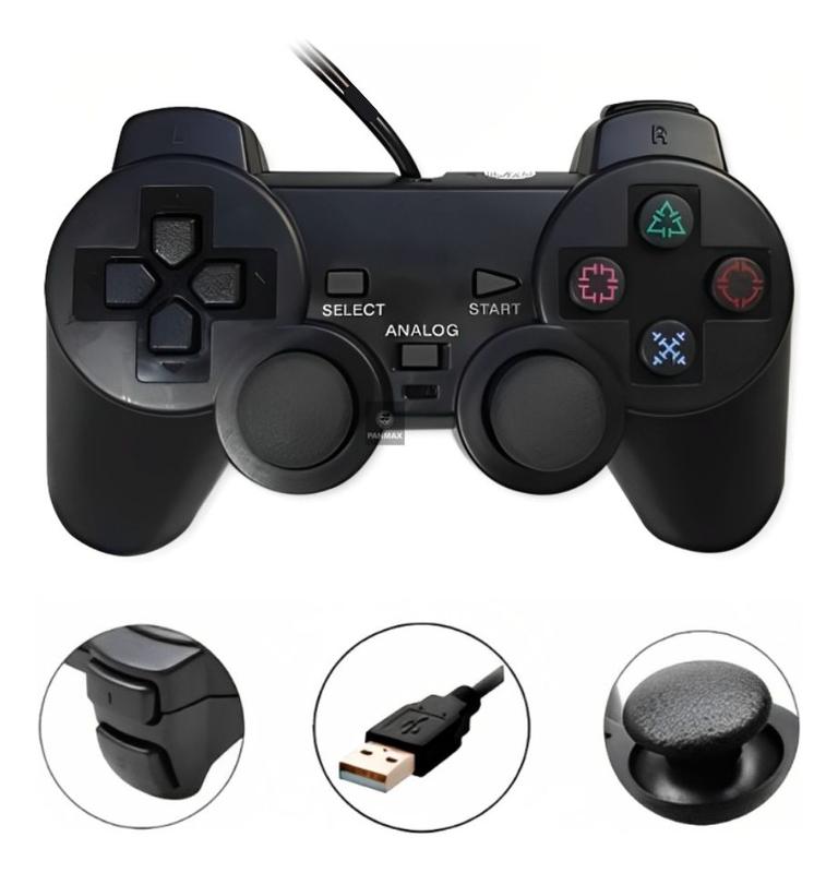 Controle Joystick Pc Ps2 E Preto Usb - IMP - Controle para PC ...