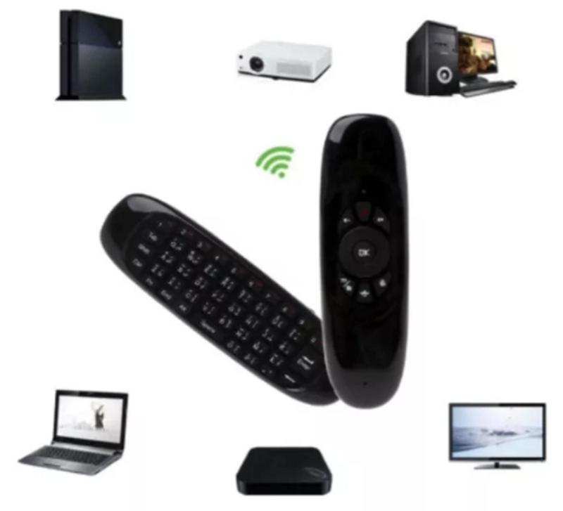 Controle Mini Teclado Air Mouse Wireless Sem Fio Android Tv - mbr - Kit ...