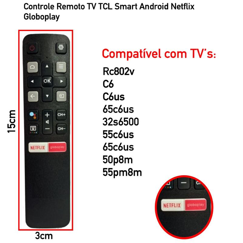 Controle Rc802v Smart Tv Tcl C6 C6us 55c6us 65c6us Sem Voz - Mb ...
