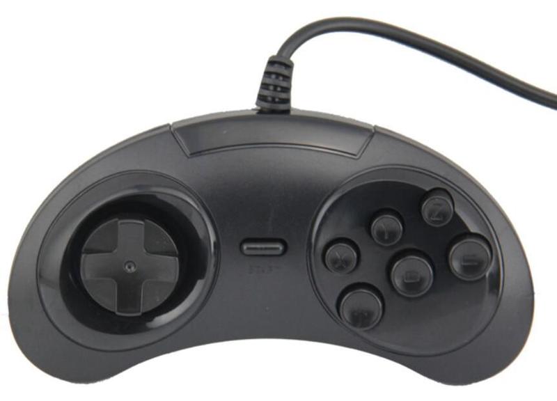Controle USB Joystick Mega Drive Para Computador Pc Mac Emulador Preto ...