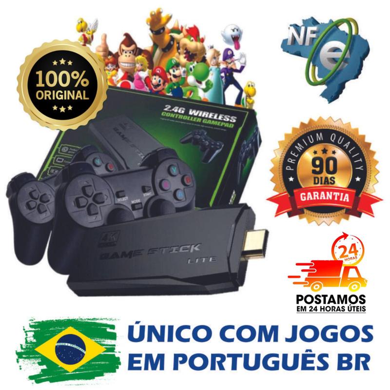 Controler Gamepad 15 mil game retrô stick 4k hdmi atualizado - Wireless ...