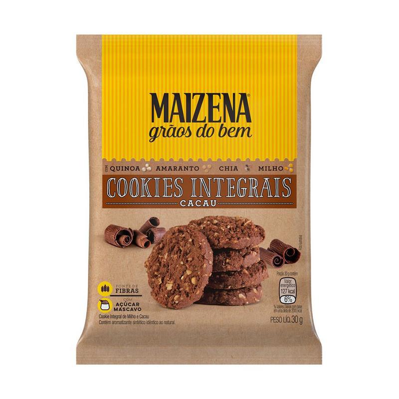 Cookies Integrais Cacau Maizena Fonte De Fibras 30g - Alimentos ...