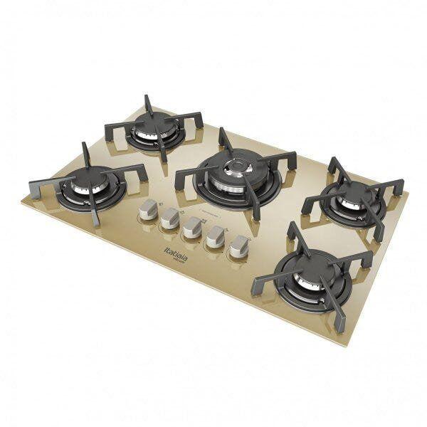 Cooktop 5 Bocas à Gás Vitrum Tripla Chama Superautomático Itatiaia ...