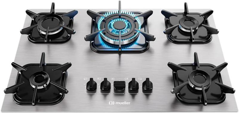 Cooktop Mueller 5 bocas Alumínio Com Queimador Tripla Chama e Grade em ...