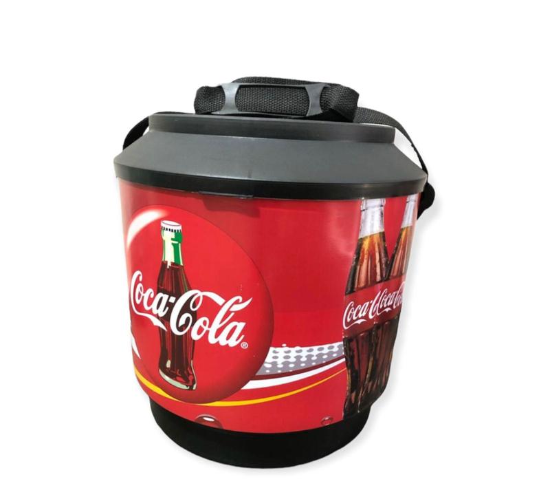 Cooler Redondo Térmico Com Tampa Alça Nyon Adesivado Cervejas, Bebidas ...