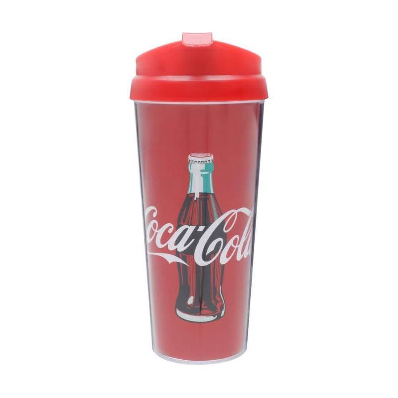 Copo Coca-Cola Com Tampa Logo Prata 500 Ml - Urban - Copos - Magazine Luiza