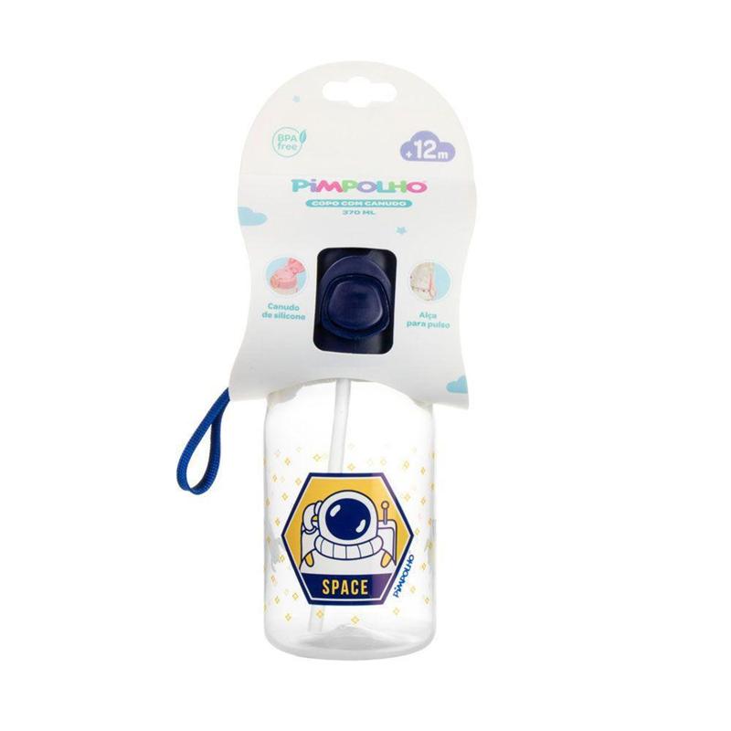 Copo com Canudo De Silicone 370ml Pimpolho Astronauta - Copos - Magazine Luiza