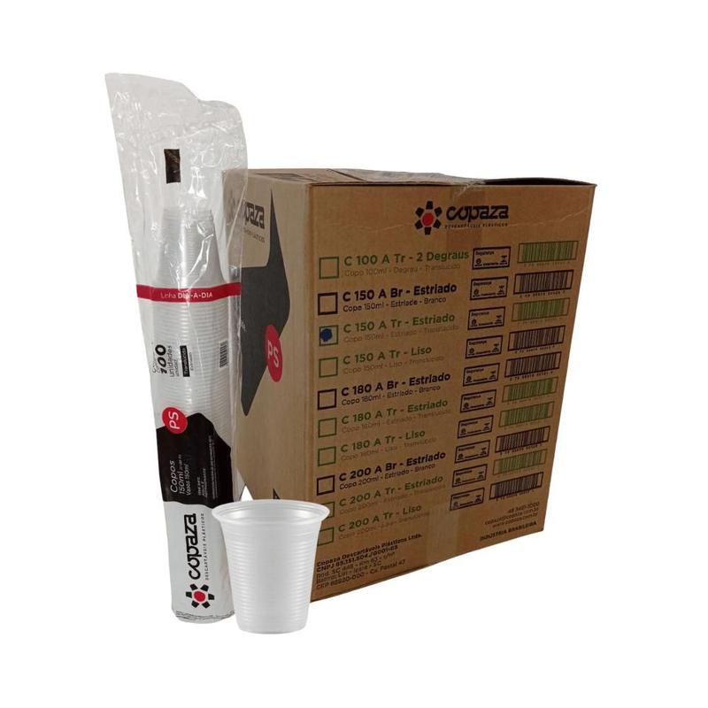 Copo de 150ml Translúcido PS Copaza com 2.500 unidades - Copos - Magazine Luiza