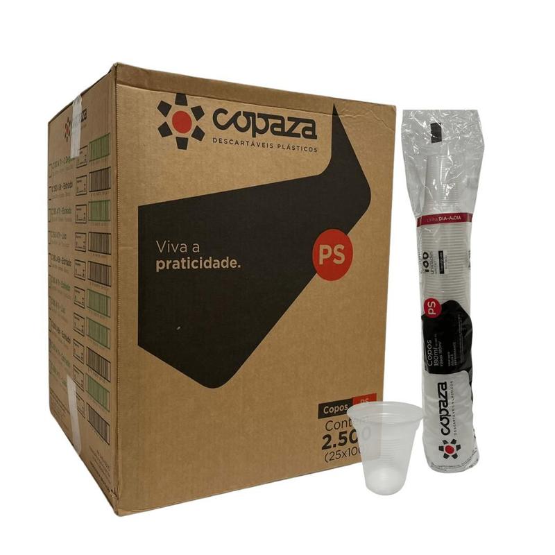 Copo de 180ml Translúcido ABNT 2002 PS Copaza com 2.500 unidades - Copo Descartável - Magazine Luiza