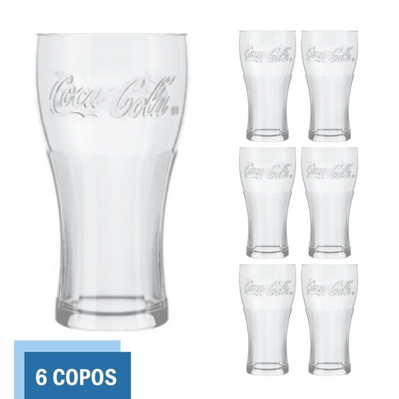 Copo de Vidro Coca Cola Clássico 470ml Cristal Nadir - 6 Un - NADIR ...