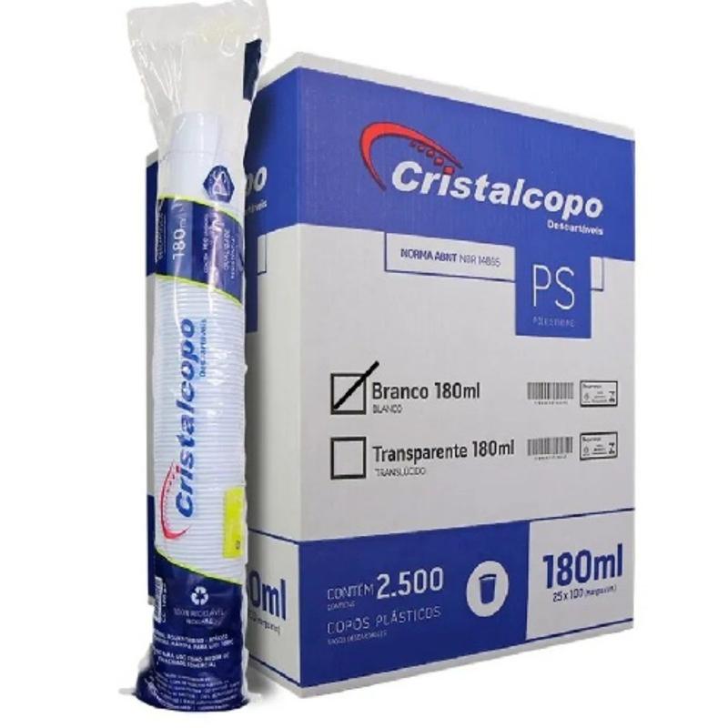 Copo Descartaveis Cristalcopo 180ml - 100 Unidades - Copo Descartável - Magazine Luiza