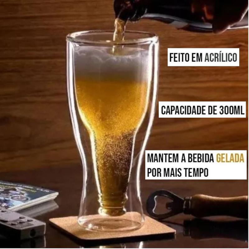 Copo invertido acrílico garrafa invertida 300ml cerveja chopp - Copo de ...