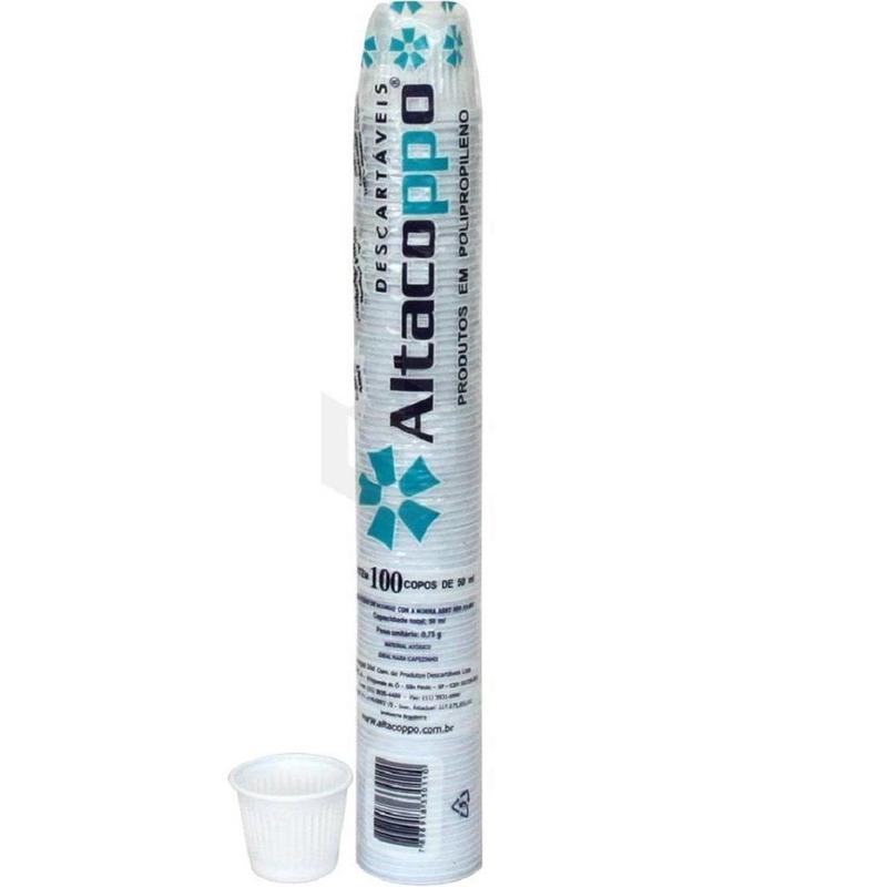 Copo Plástico 50ml Branco PT 100 UN Altacoppo - Copo Descartável - Magazine Luiza