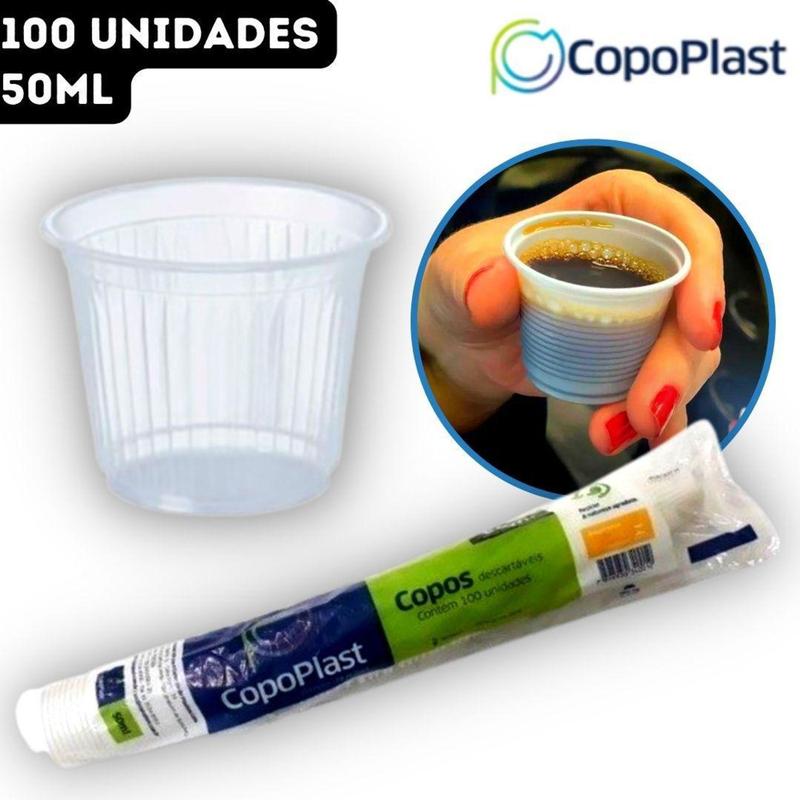 Copo Plástico Descartável Transparente Café Chá Copoplast - 50ml - pct ...