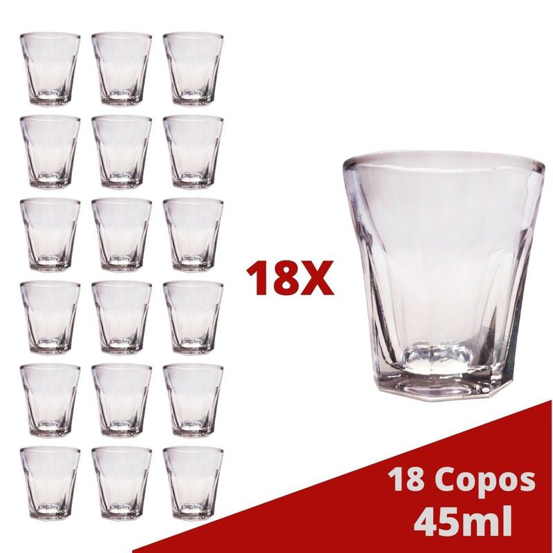 Copo Shot Dose 45mL Vidro Cachaça Tequila Vodka Bar 18 un - TODO DIA ...