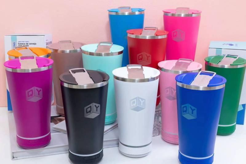 Copo Termico 420ml Caixa Som Bluetooth Tampa Abridor Cerveja - QY WENG ...