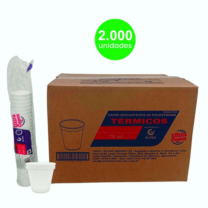 Copo termico de isopor 70ml com 2000 descartavel ultratherm - Ultra ...