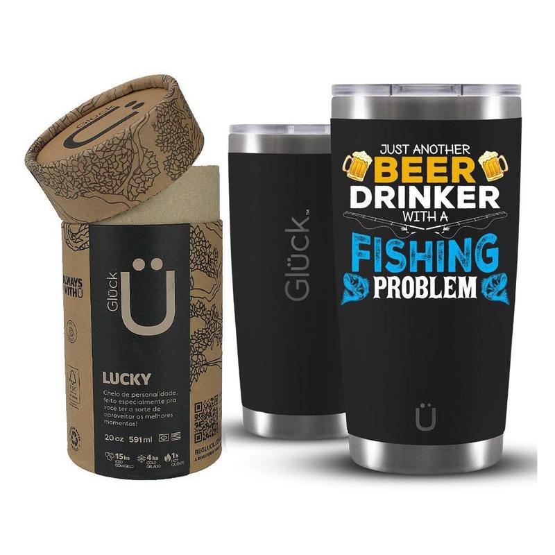 Copo Térmico Gluck Lucky Future Fishing & Beer Problem - Glück - Copo ...