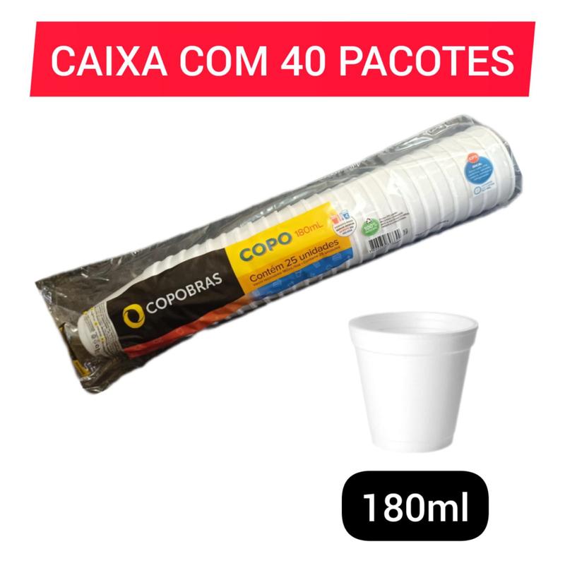 Copo Térmico Isopor Branco 180ml pacote com 25 unidades - Copobras ...