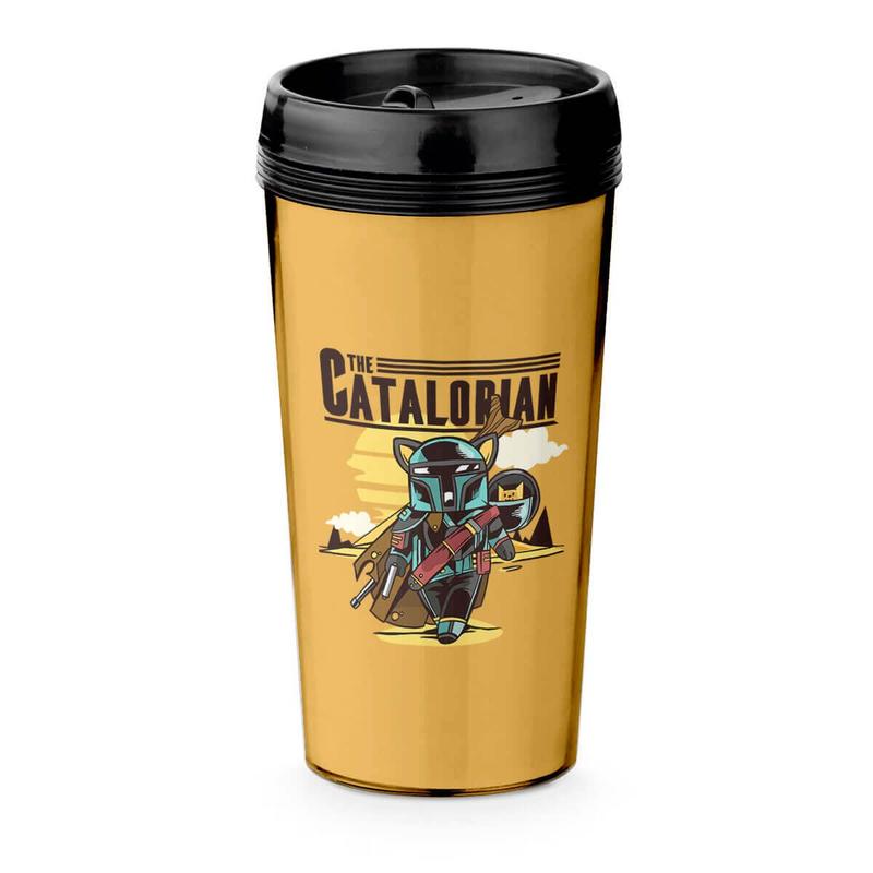 Copo Viagem 520ml Catalorian Mandalorian Geek Nerd - Presente Super ...