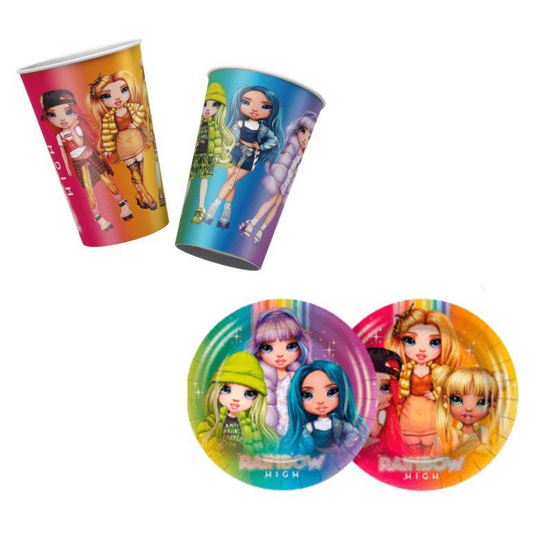 Copos Rainbow High pratos Rainbow high kit festa infantil - regina ...