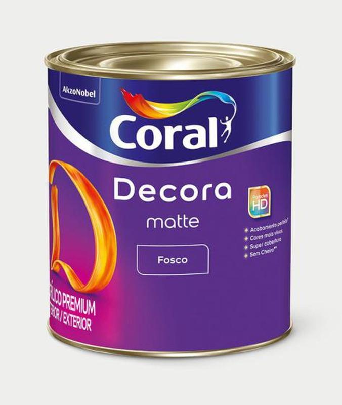 Coral Decora Matte Fosco 800ml Cor Palha - Tinta para Parede / Madeira ...