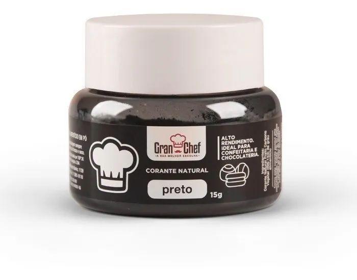 Corante em pó Preto 15g chocolate + confeitaria - gran chef - Corante ...