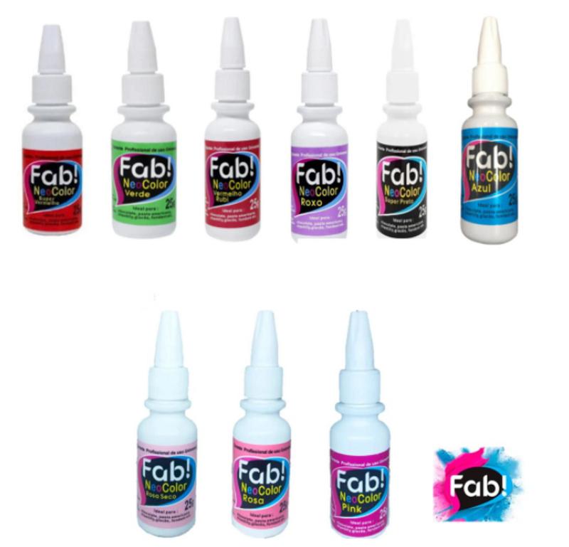 Corante Neocolor 9 Cores Fab Ind 25g Corante universal (lipossoluvel e ...
