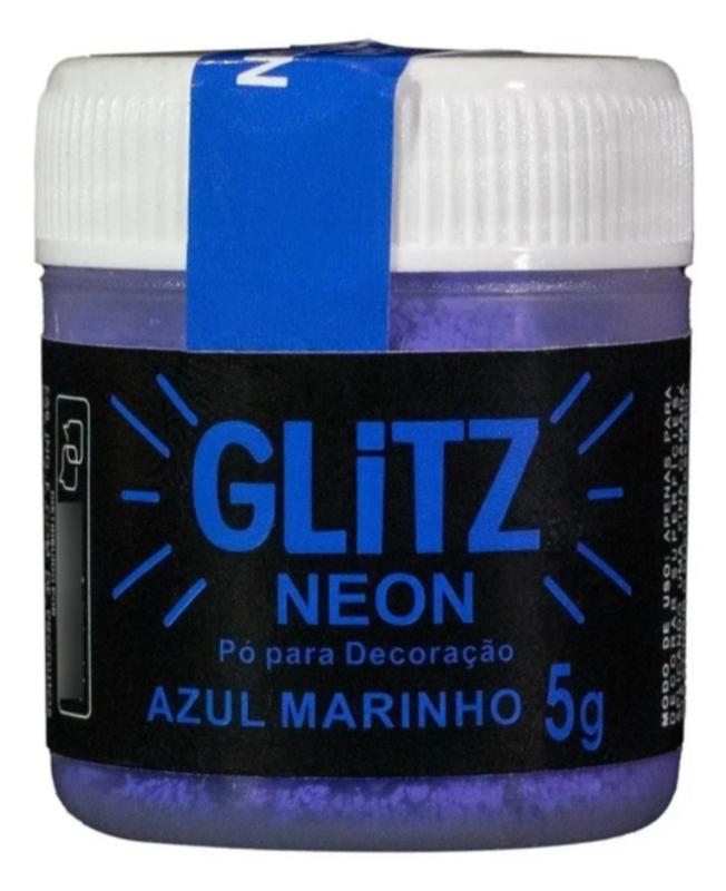 Corante Pó Glitz Neon Azul Marinho Brilha Na Luz Negra - Chicky Formas ...