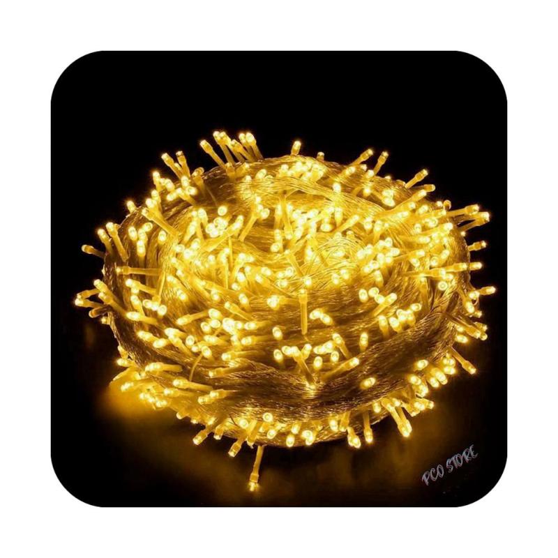 Cordão 1000 Led 8 Funções Prova D'água 100 Metros Fio Transparente ...