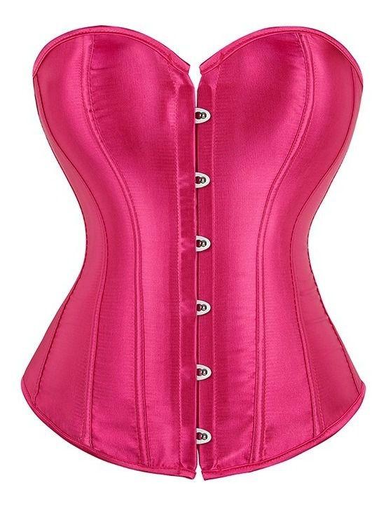 Corpete Corset Corselet Espartilho Cinta Rosa Pink M645 - Fantasy ...
