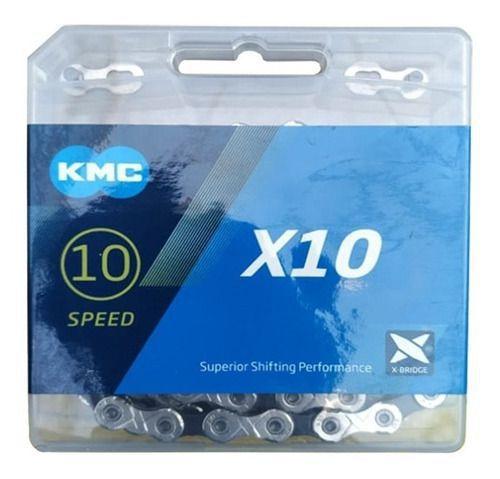 Corrente Kmc 10v Bike 116 Elos X10 Cromada Missing Link - Corrente de Bicicleta - Magazine Luiza