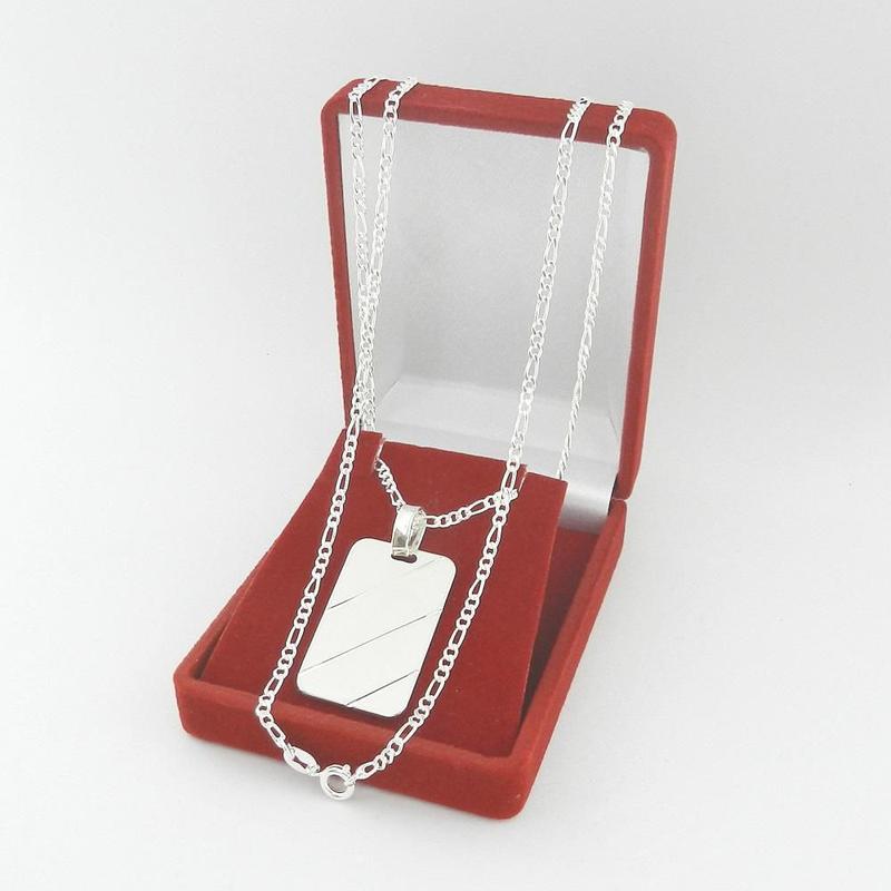 Corrente Masculina 70Cm 2Mm + Placa Folheada Prata Cr763 ...